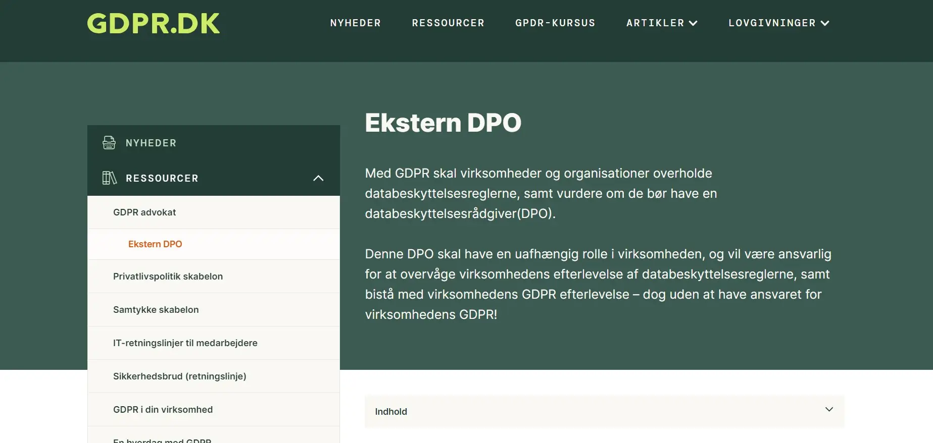 Ekstern DPO Service - GDPR.DK